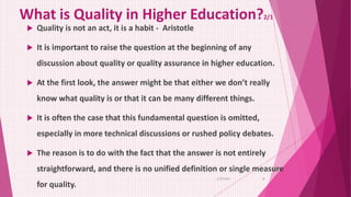 Quality Assurance Benchmarking in Higher Education | PPTX