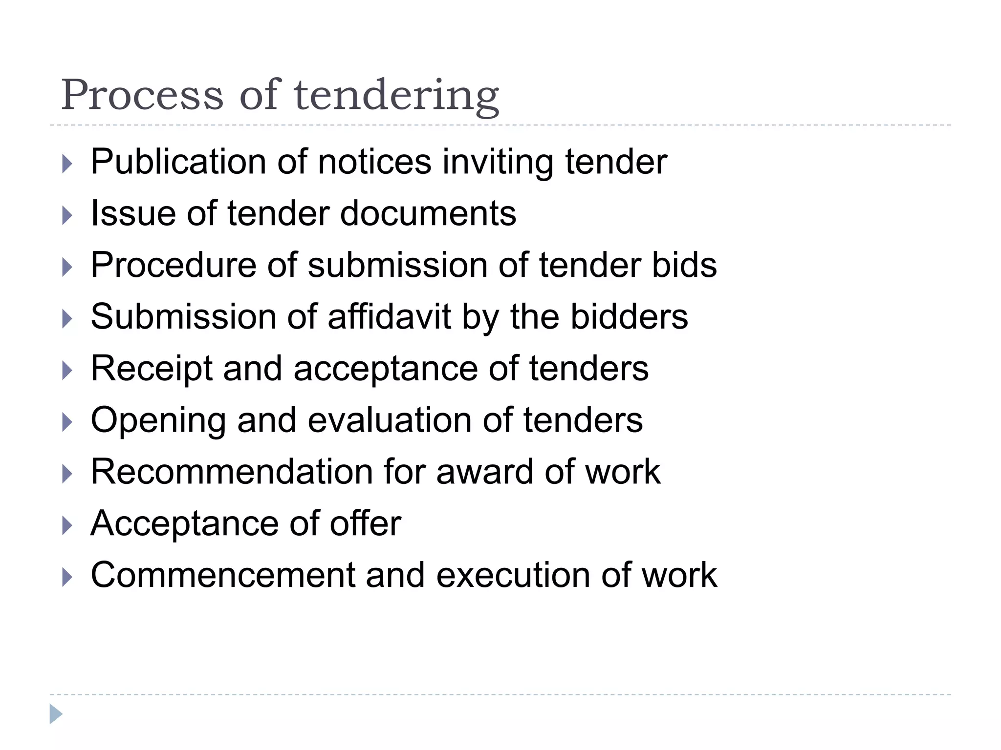Tenders for construction | PPTX