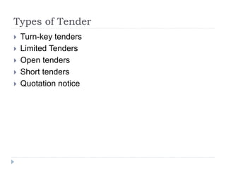 Tenders for construction | PPTX