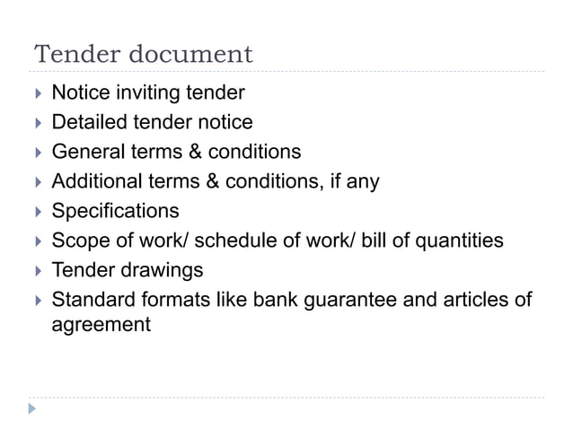Tenders for construction | PPTX