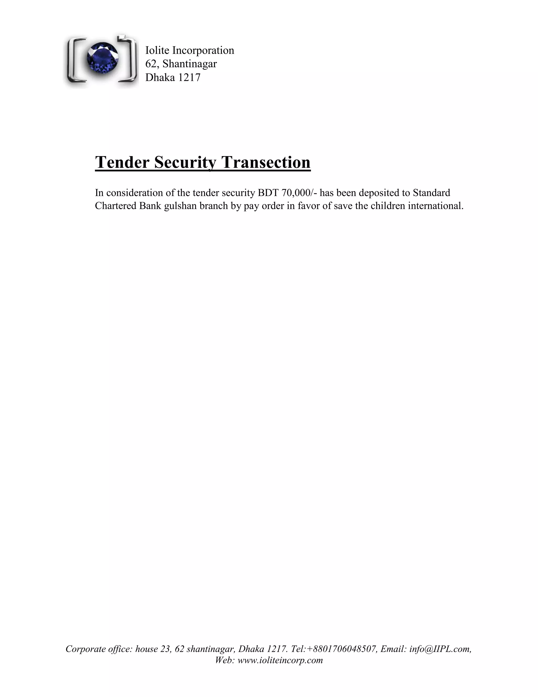 How to write a Tender (Example) | PDF