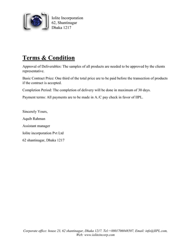 How to write a Tender (Example) | PDF