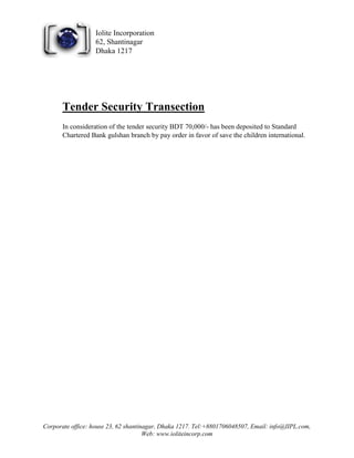 How to write a Tender (Example) | PDF