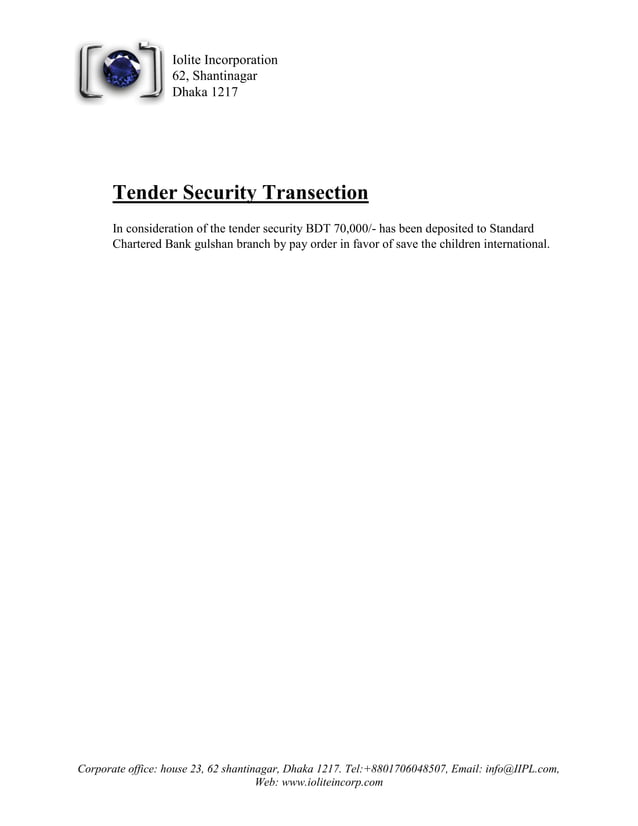 How to write a Tender (Example) | PDF