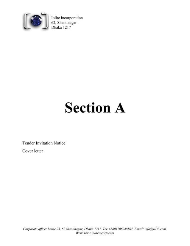 How to write a Tender (Example) | PDF