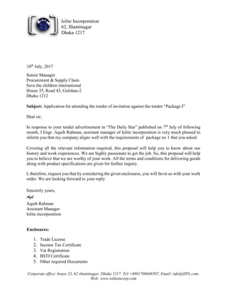 How to write a Tender (Example) | PDF