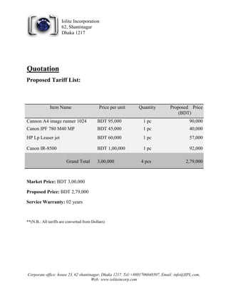 How to write a Tender (Example) | PDF