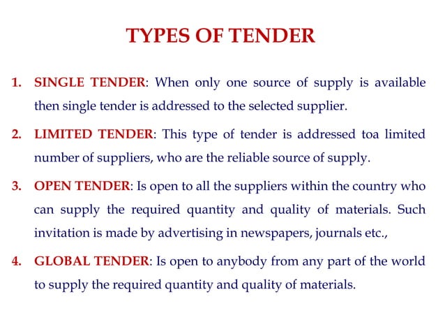 Tender | PPTX | Business | Business and Finance