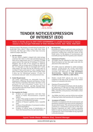 Tender Notice/Expression of Interest (EOI) | PDF