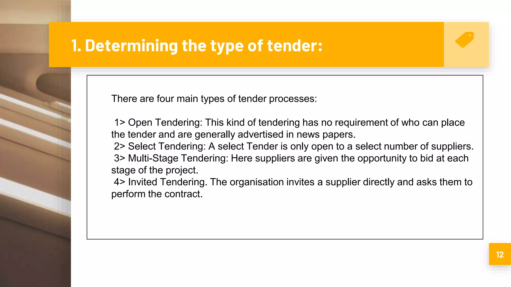 Tenders, their types and process | PPTX