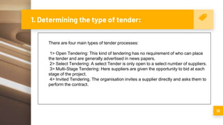 Tenders, their types and process | PPTX