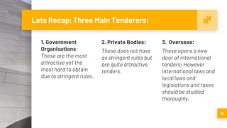 Tenders, their types and process | PPTX