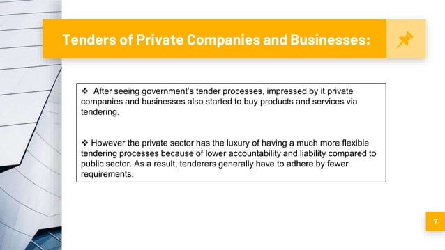 Tenders, their types and process | PPTX