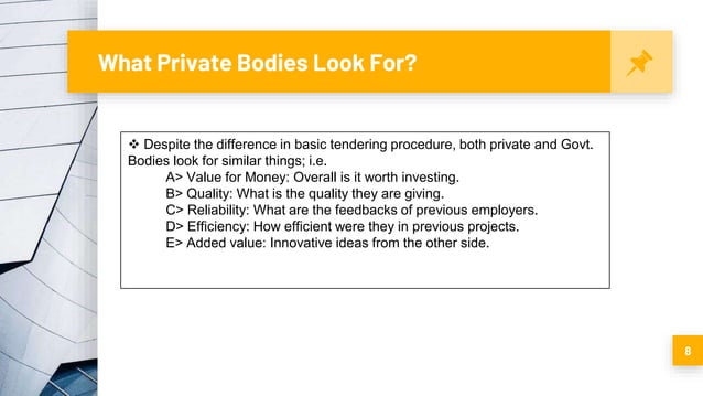 Tenders, their types and process | PPTX