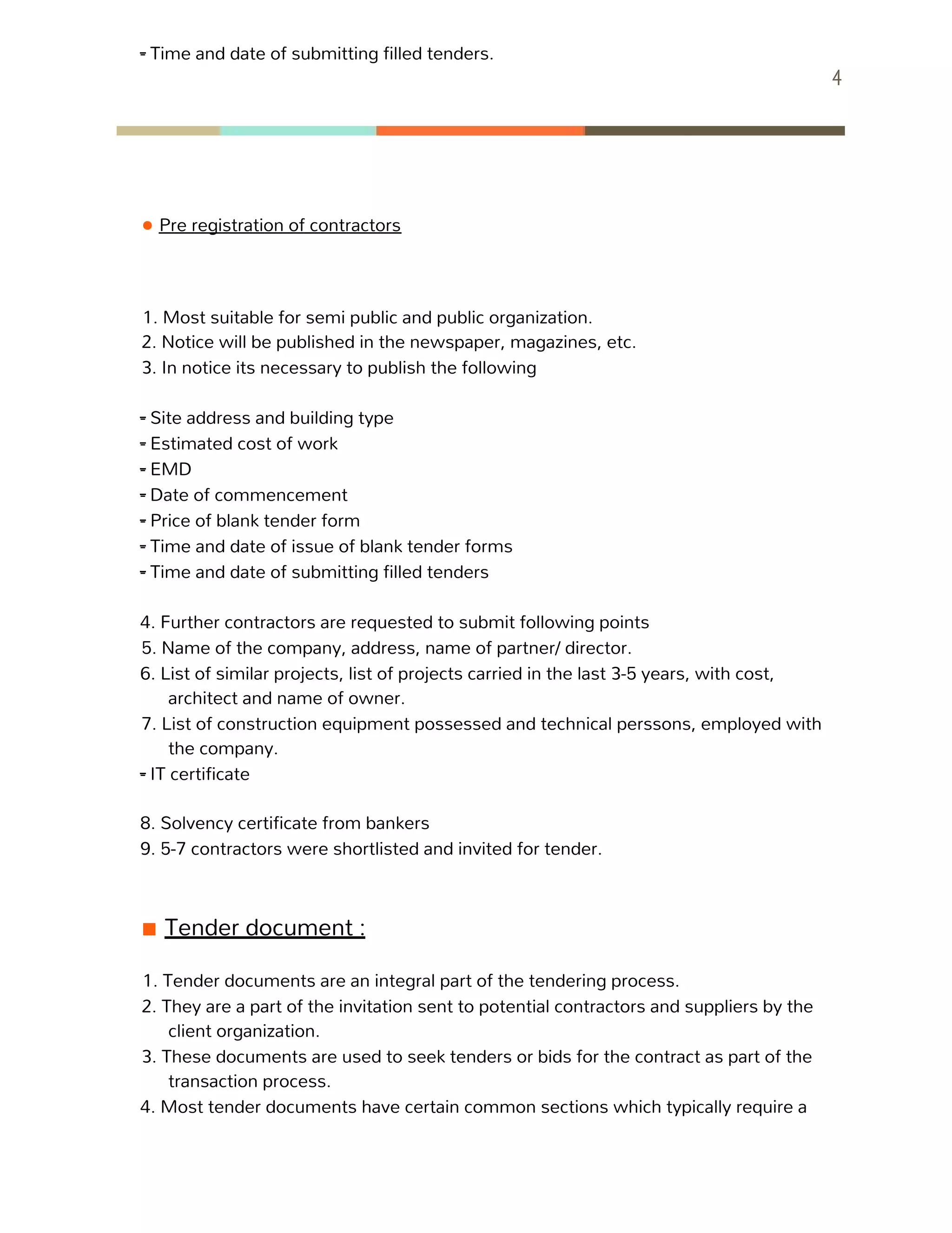 Tender and tender document | PDF