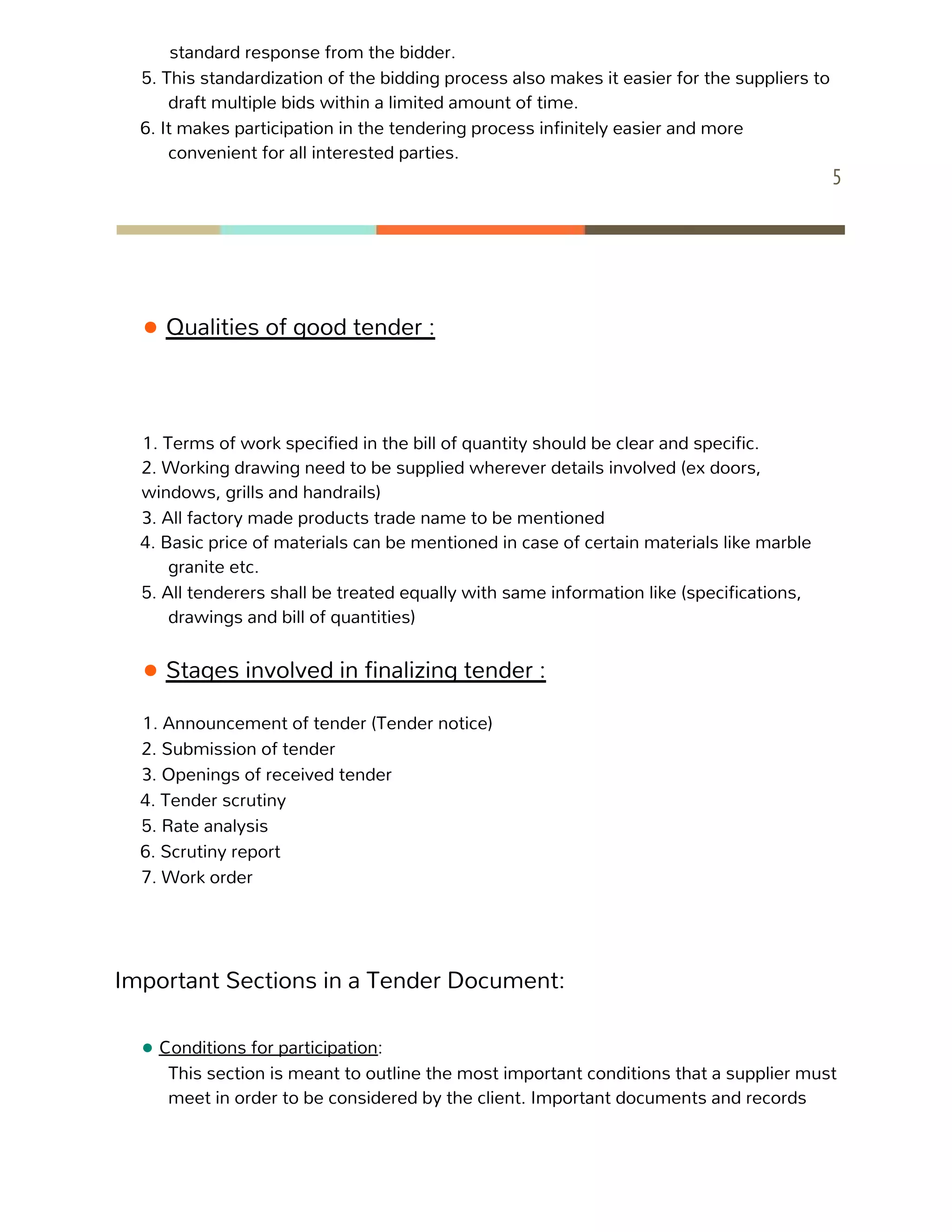 Tender and tender document | PDF