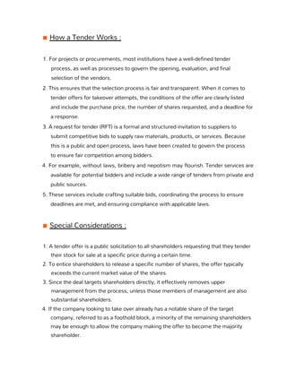 Tender and tender document | PDF