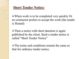 Tender & Tender Notice | PPTX