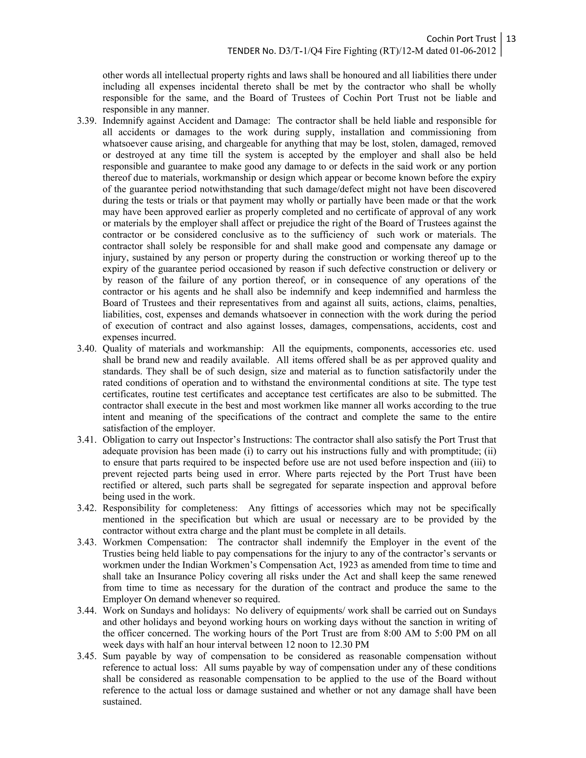 Tender document q4 oiljetty firefighting | PDF