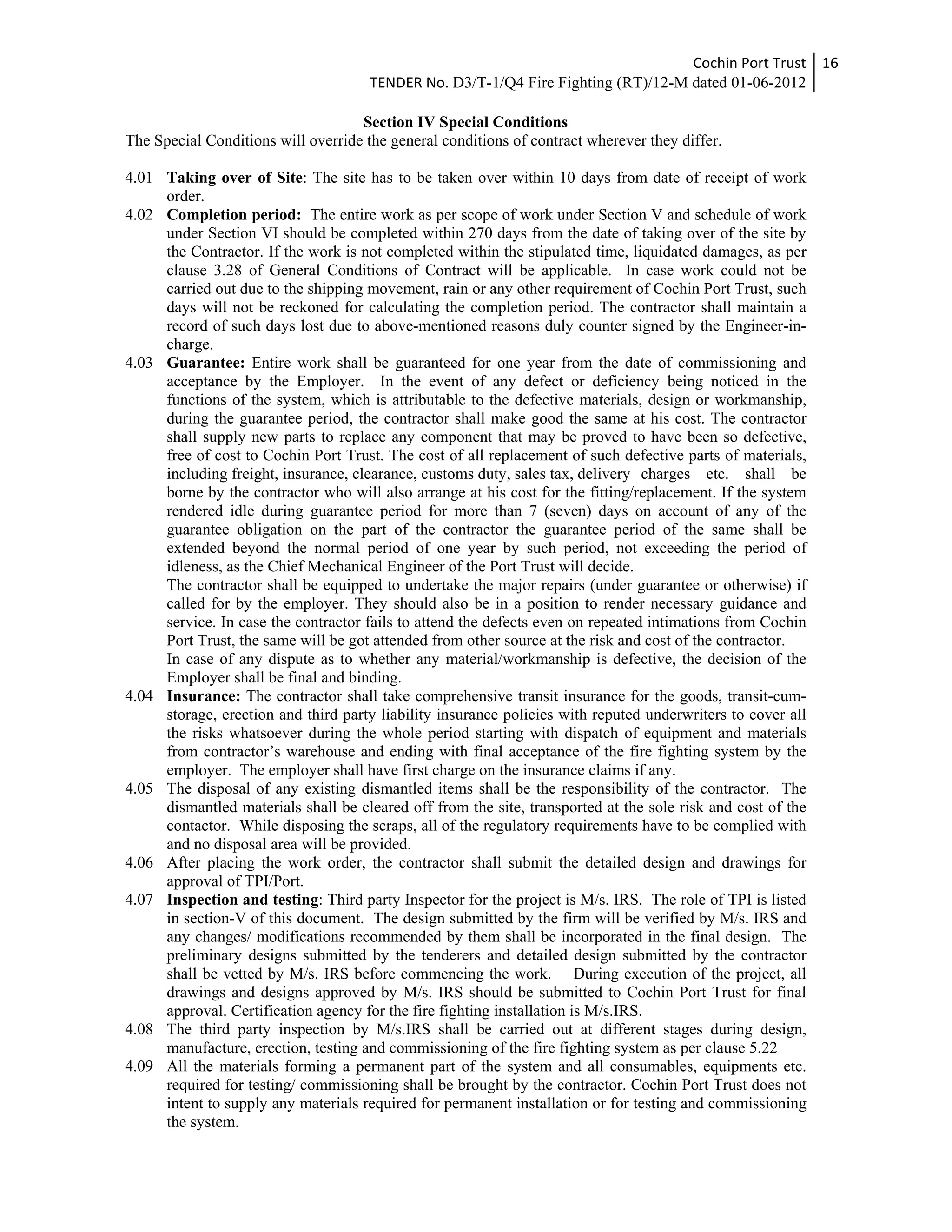 Tender document q4 oiljetty firefighting | PDF