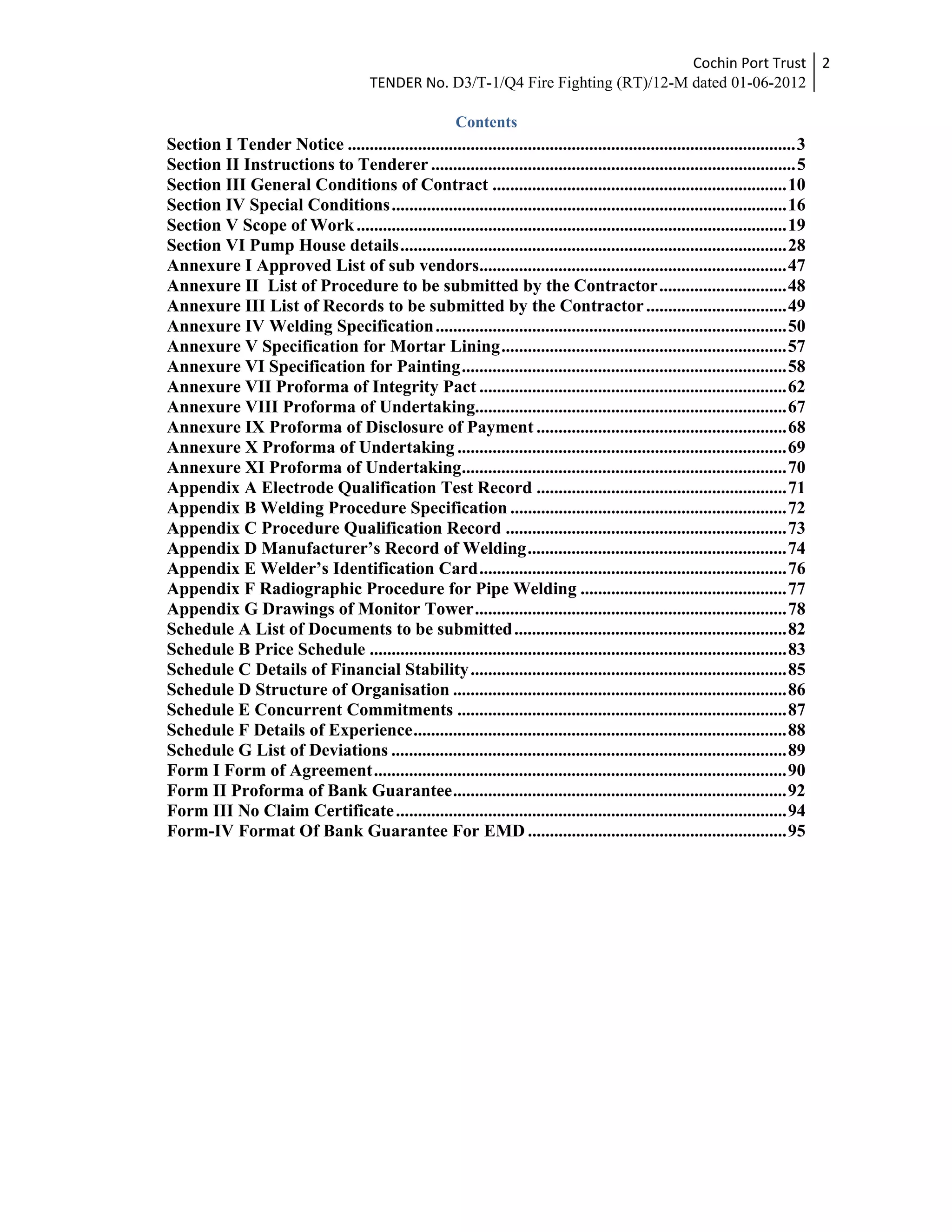 Tender document q4 oiljetty firefighting | PDF
