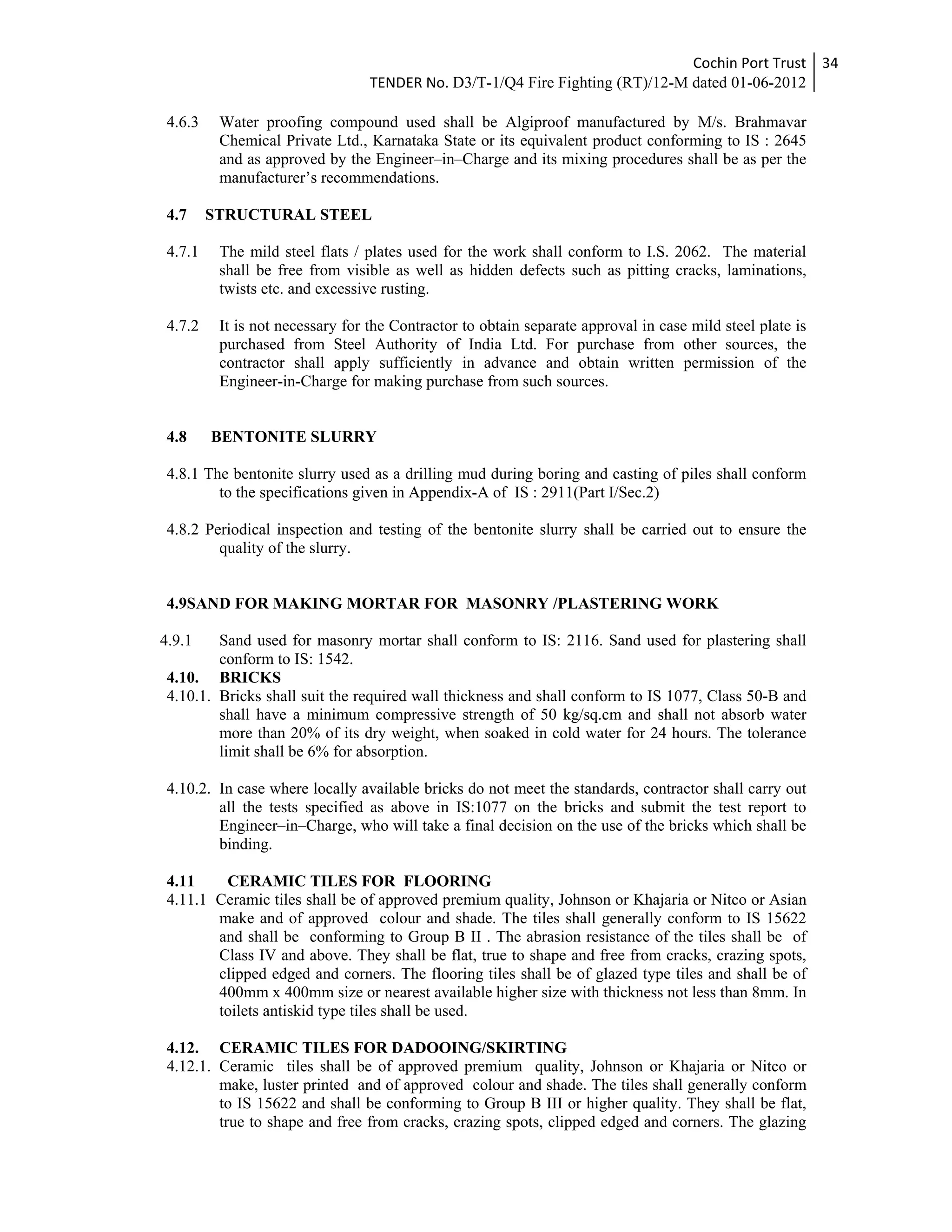 Tender document q4 oiljetty firefighting | PDF