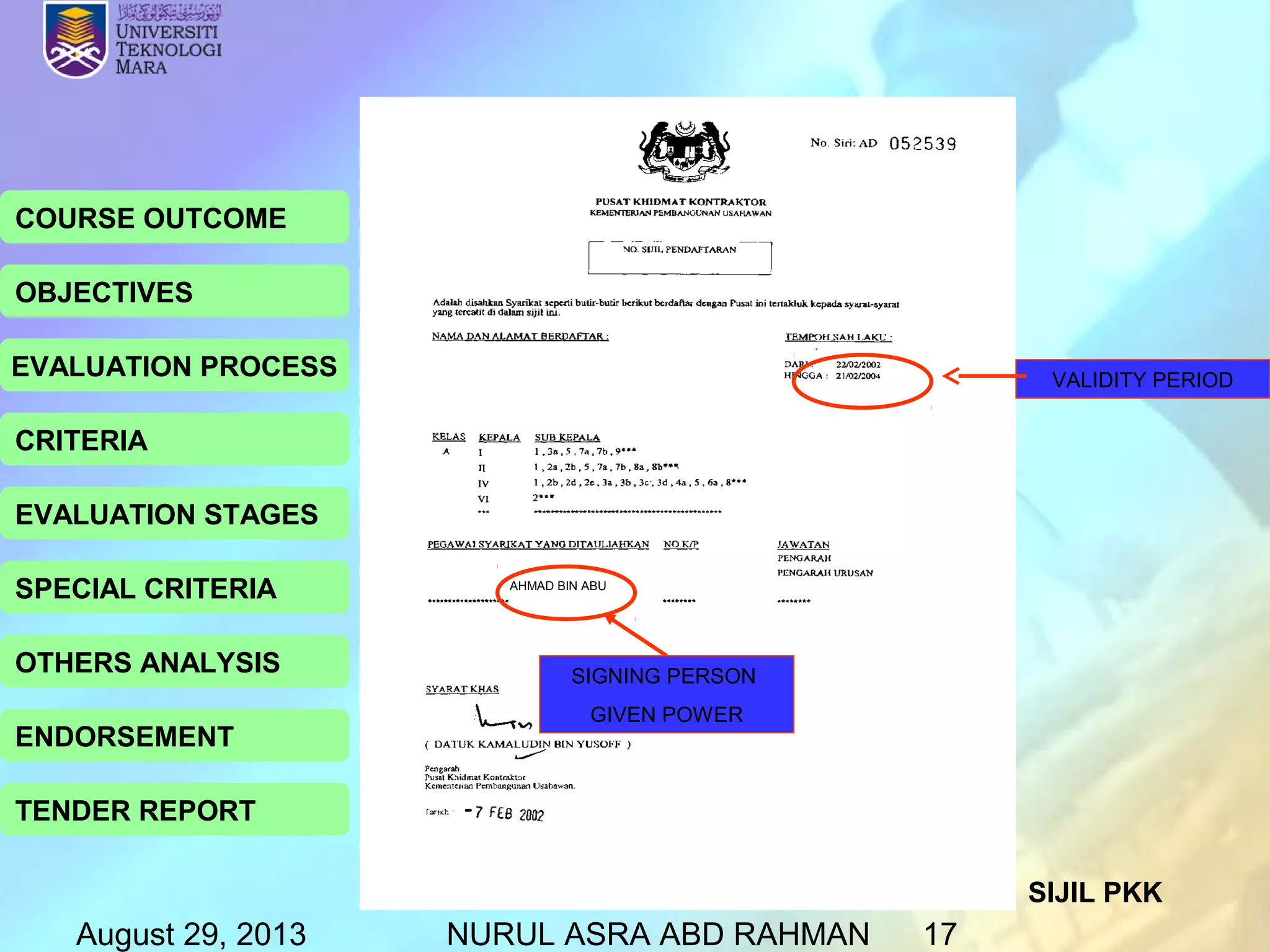 Tender evaluation procedure | PPT