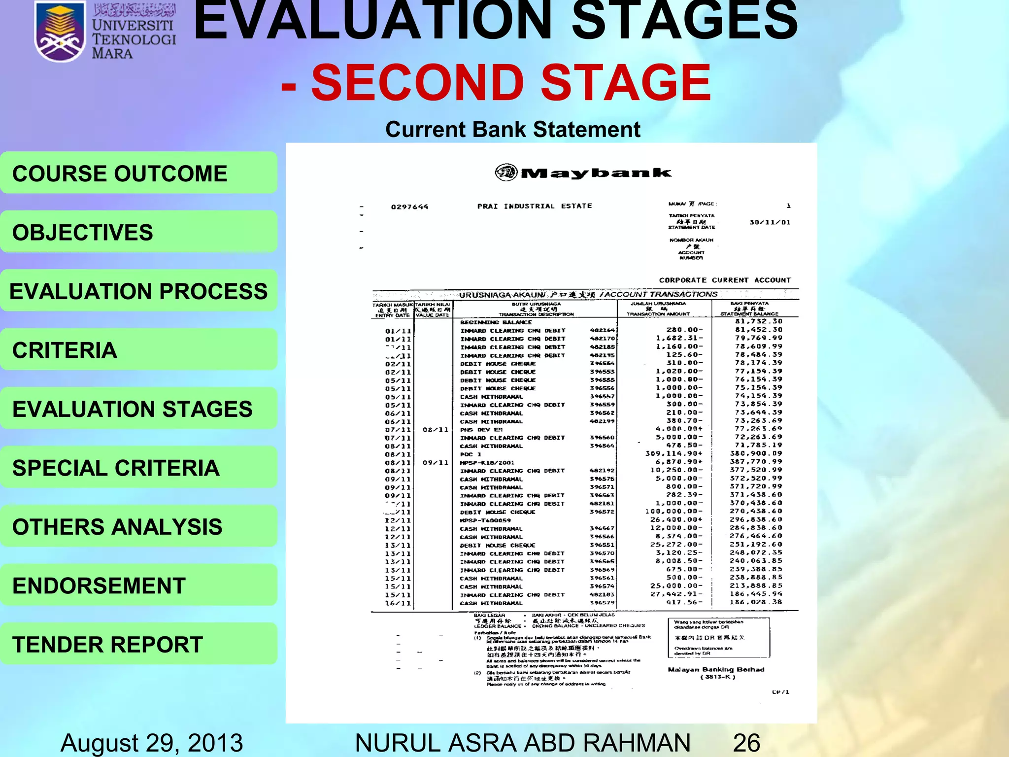 Tender evaluation procedure | PPT