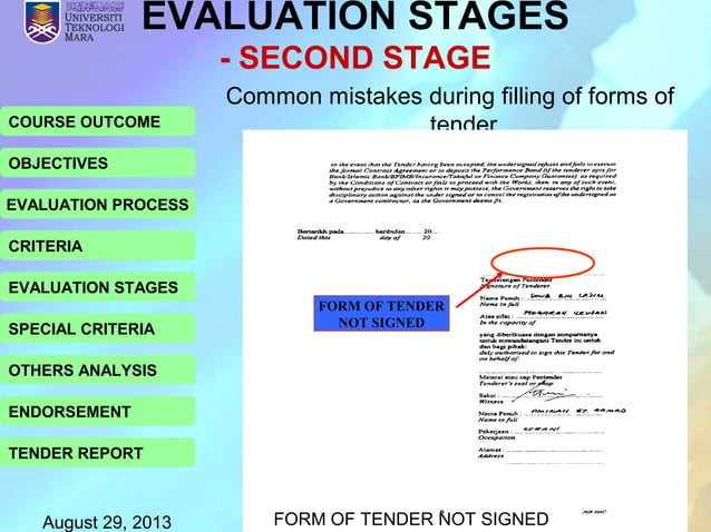 Tender evaluation procedure | PPT | Business Administration | Business