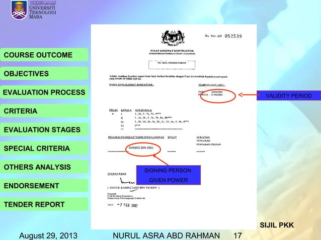 Tender evaluation procedure | PPT | Business Administration | Business