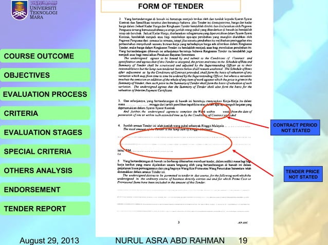 Tender evaluation procedure | PPT | Business Administration | Business