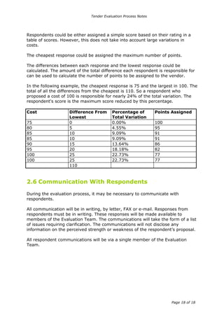 Tender Evaluation Process Notes | PDF