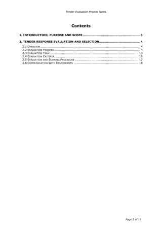 Tender Evaluation Process Notes | PDF