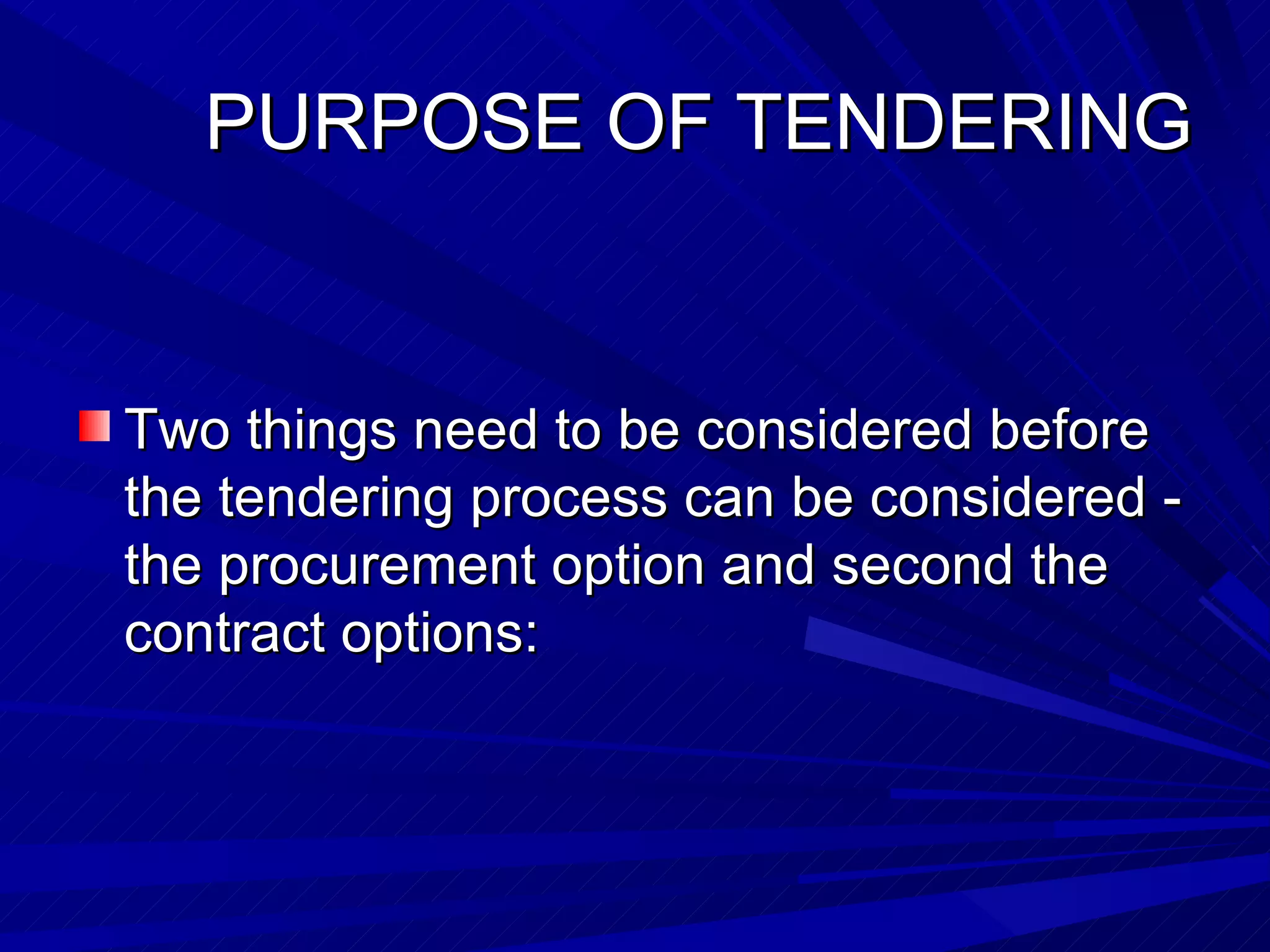 Tendering in construction introduction | PPT