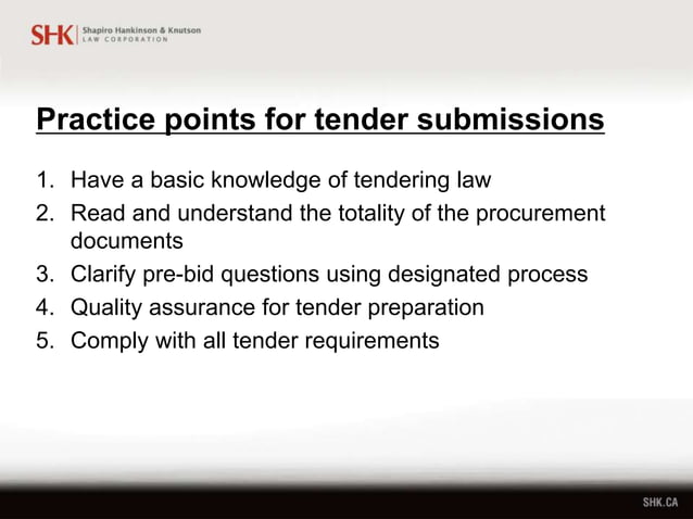 Tendering and Procurement - Basic Principles | PPTX