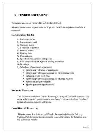 Tendering documentation | PDF