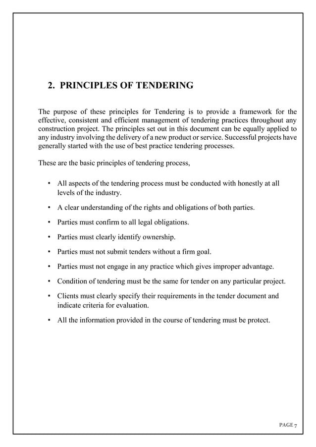 Tendering documentation | PDF