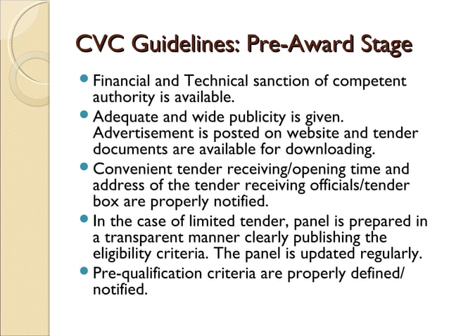 Tendering process cvc_guidelines | PPT