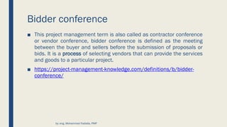 Tendering process for traditional contracts by eng. mohammed fadlalla | PDF