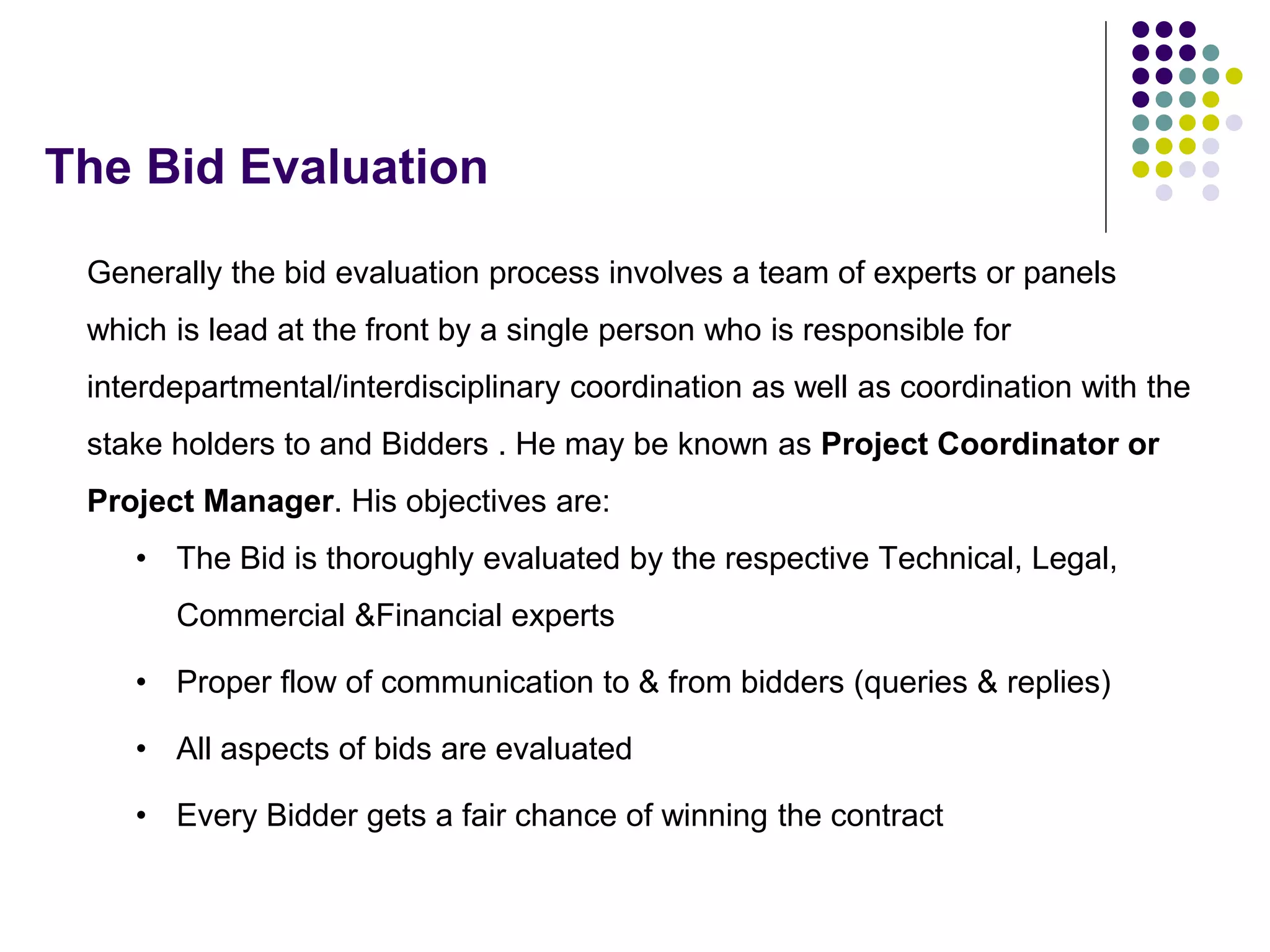 Tendering process, Bid Evaluation & Award Process | PPTX