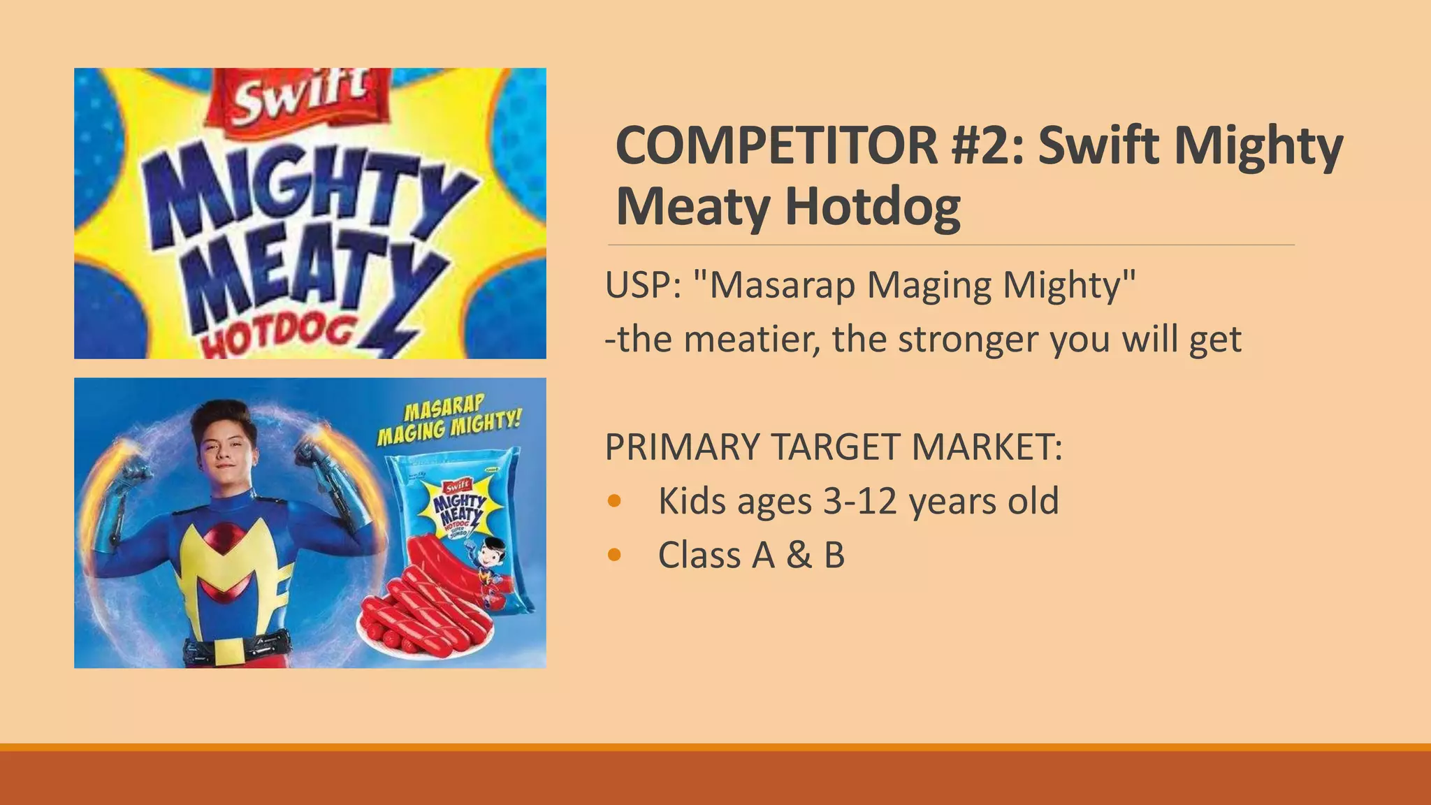 Purefoods Tender Juicy Hotdog USP and its Competitors | PPTX