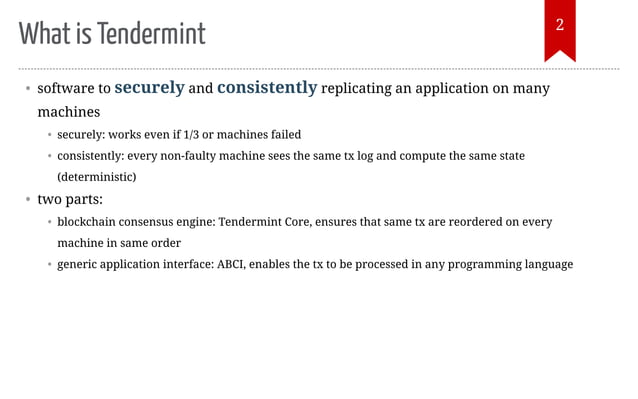 Tendermint in a nutshell | PPT