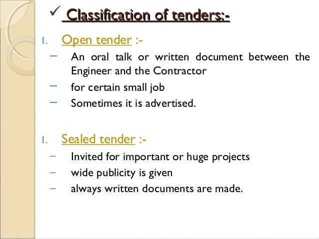 Tender notice & Tendering Process
