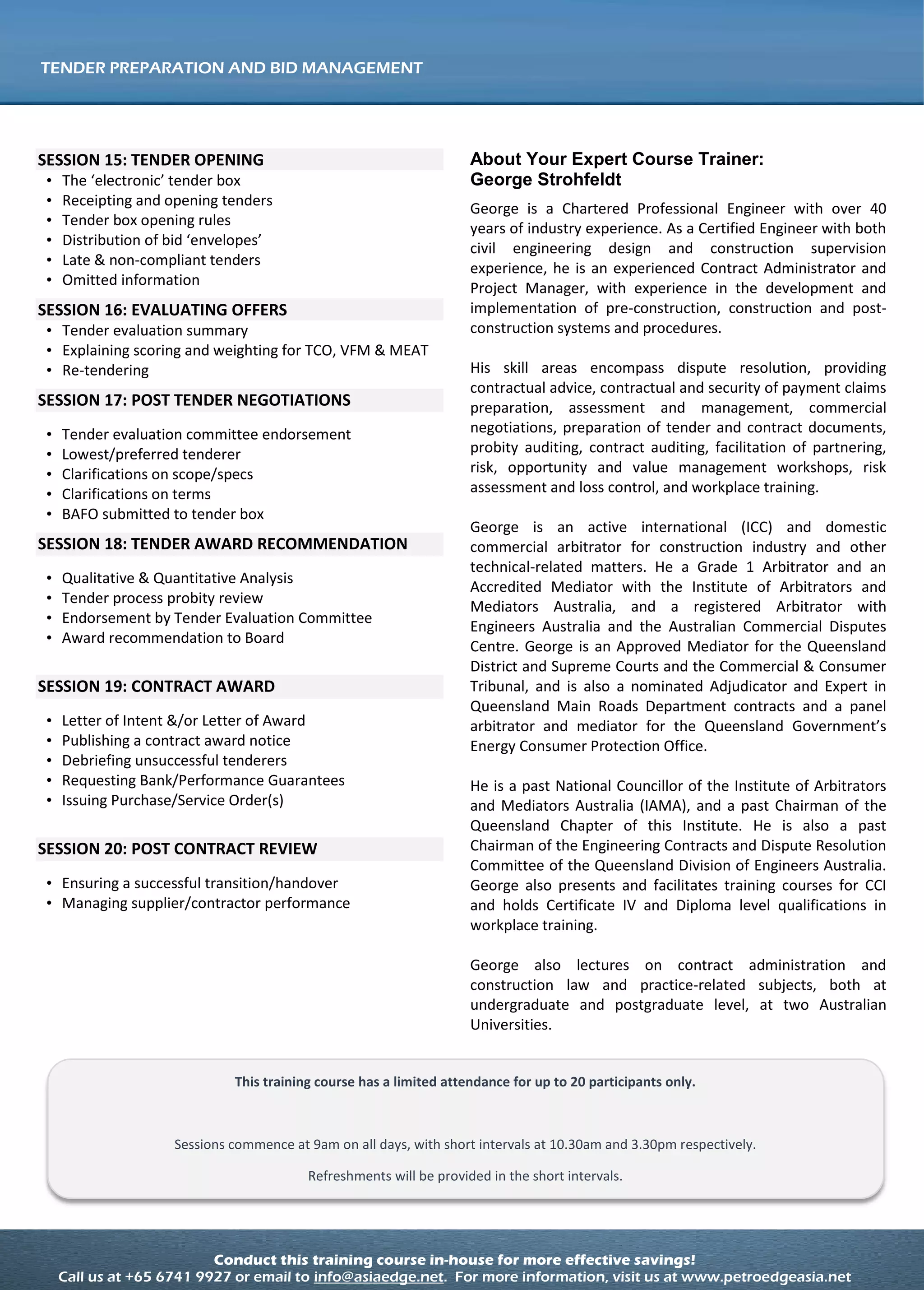 Tender Preparation & Bid Management | PDF