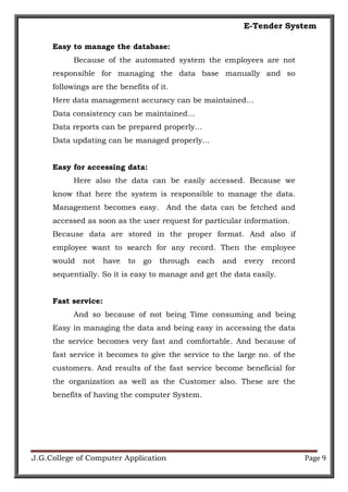 E-Tender System | PDF
