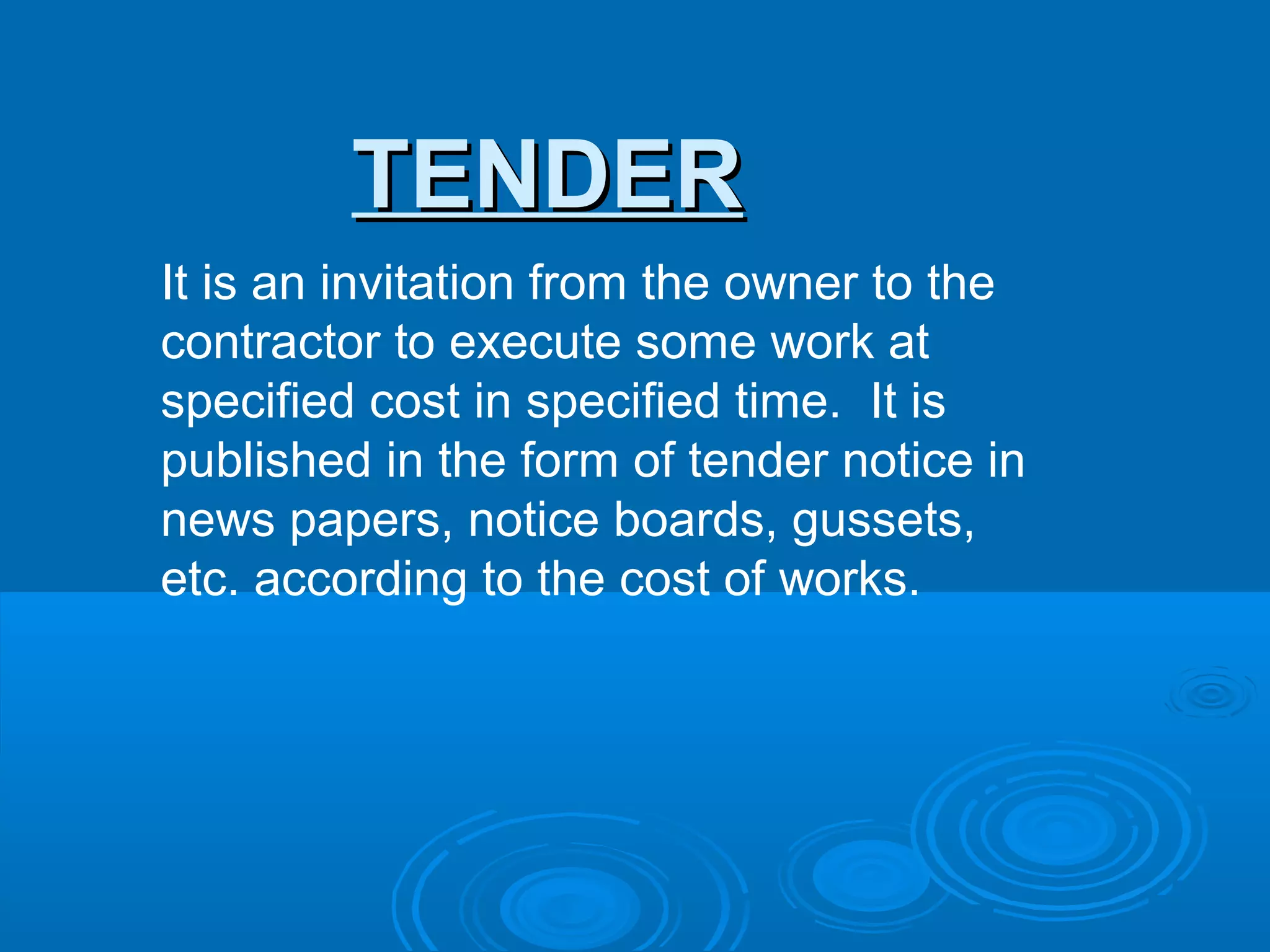 Tenders in professional practice | PDF