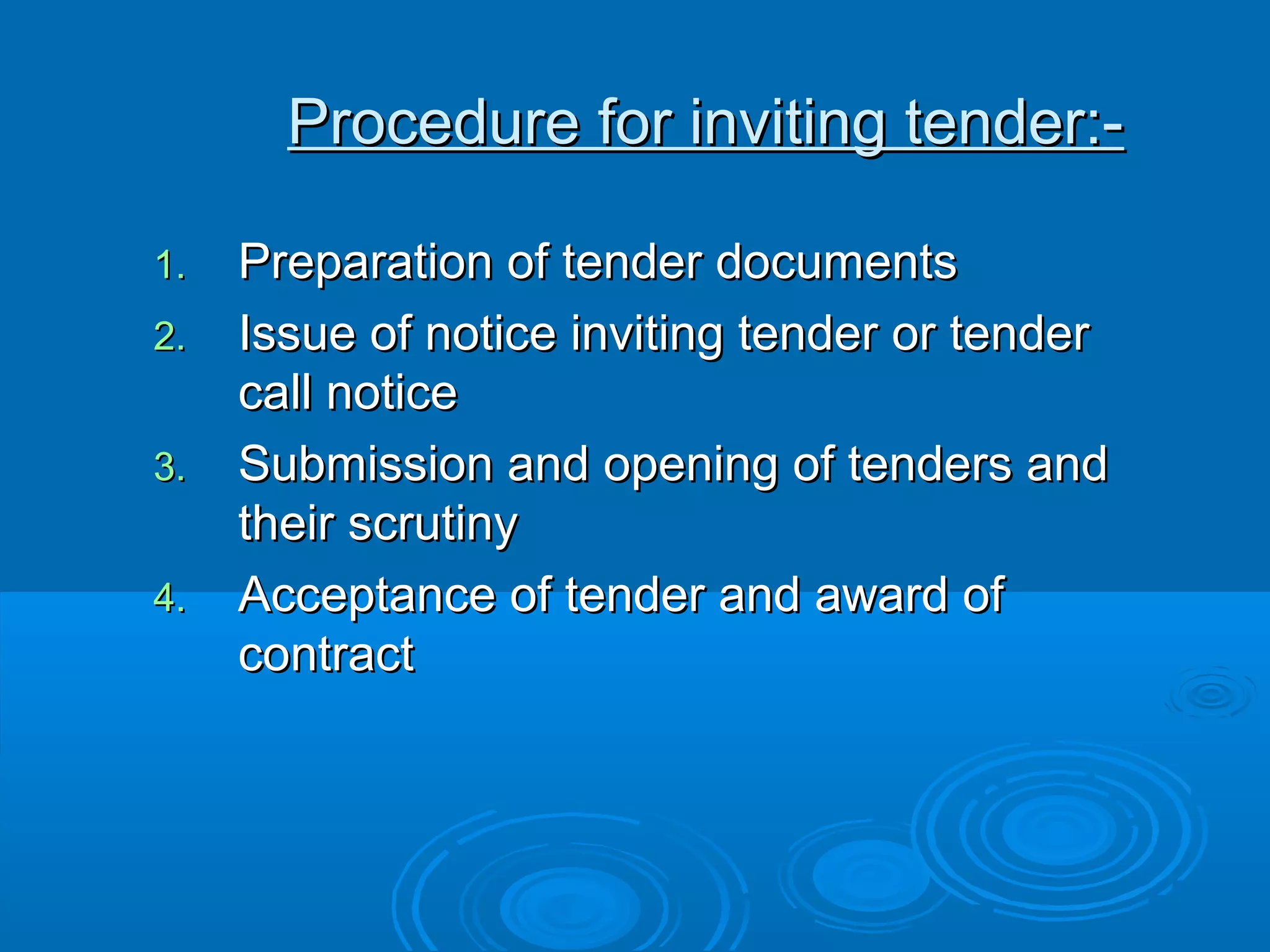 Tenders in professional practice | PDF