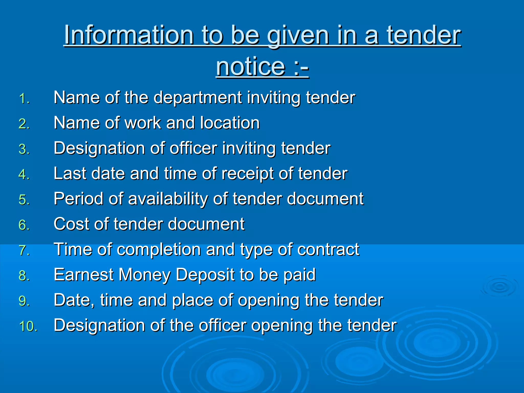 Tenders in professional practice | PDF