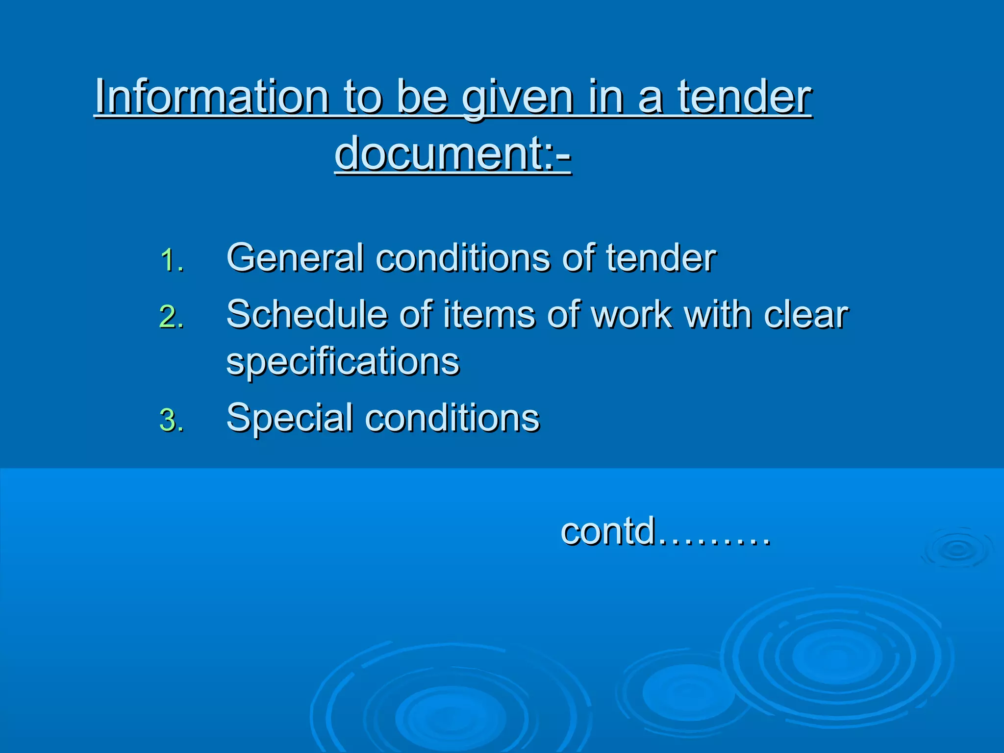 Tenders in professional practice | PDF