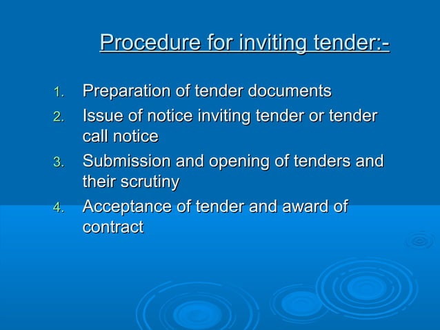 Tenders in professional practice | PDF